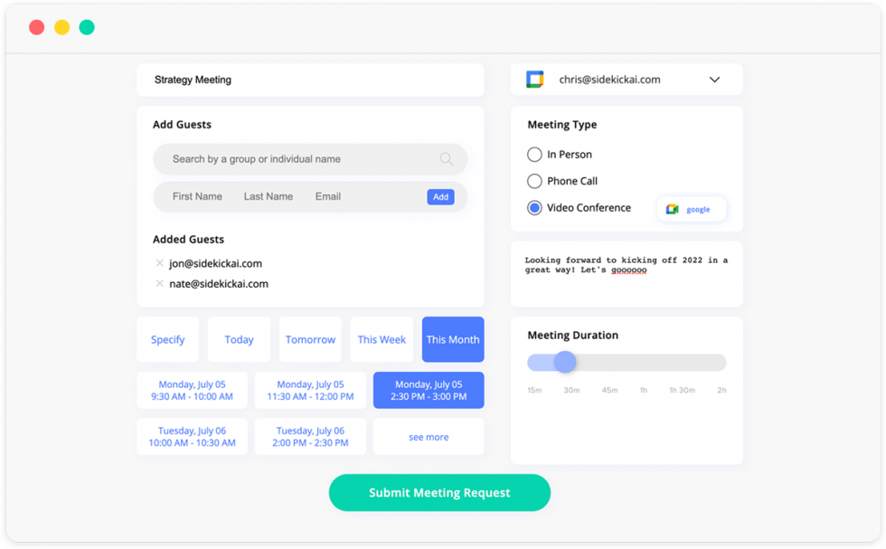 Scheduling - Sidekick